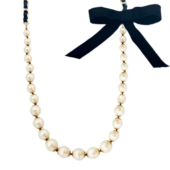 kate spade | Jewelry | Kate Spade Ribbon And Pearls Necklace Earrings ...